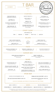menu - TBarNYC